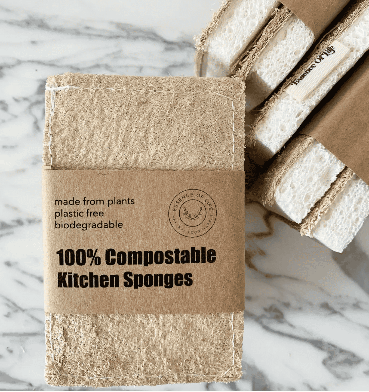 100% Compostable Kitchen Sponges, 2 Pack - Cork it Winemaking
